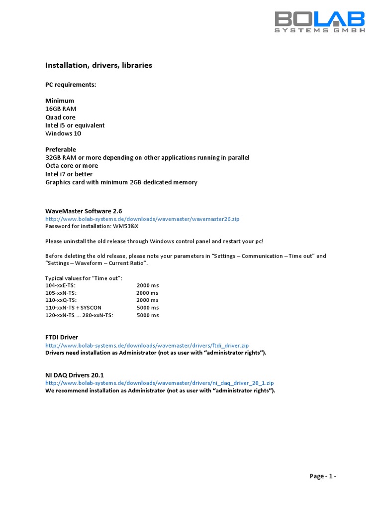 WaveMaster Software Installation Guide | PDF