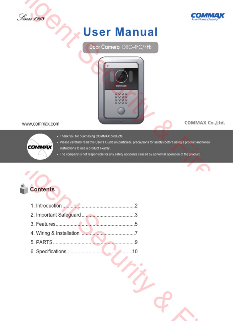 Door Camera DRC-4FC/4FB | PDF | Ac Power Plugs And Sockets | Electrical ...