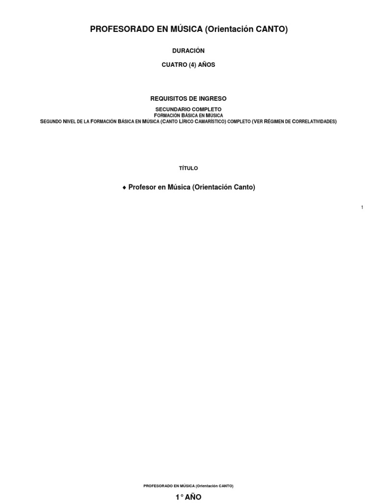 Profesorado de Canto 13234 | PDF | Canto | Letra