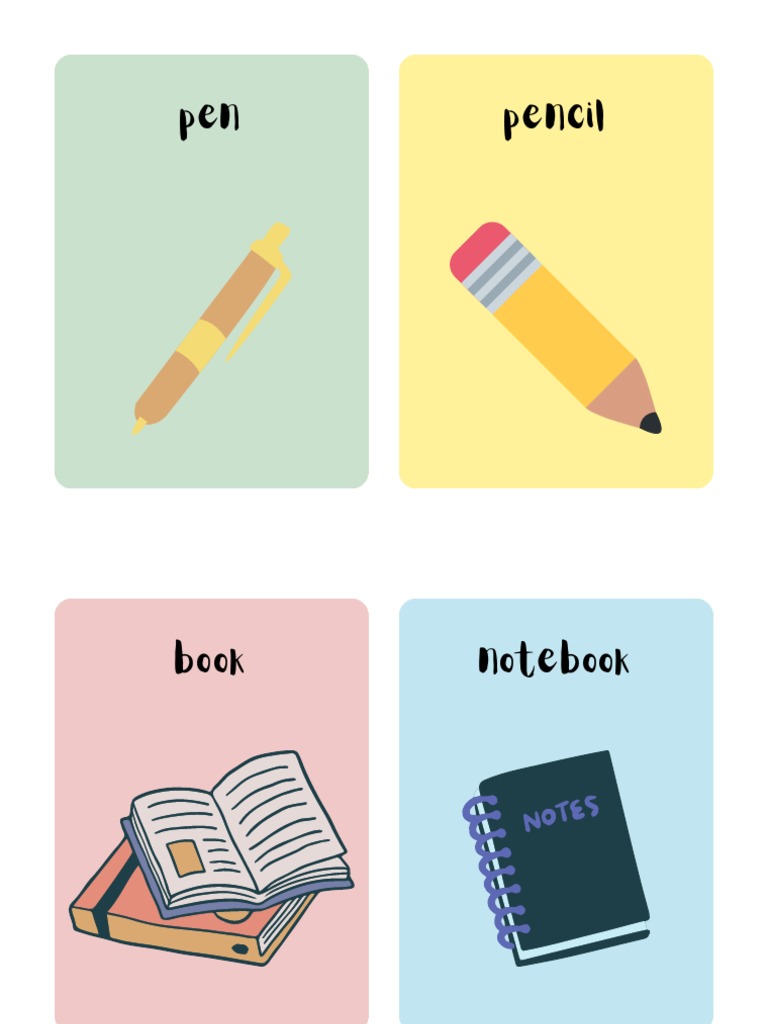 School Supplies Flashcards | PDF