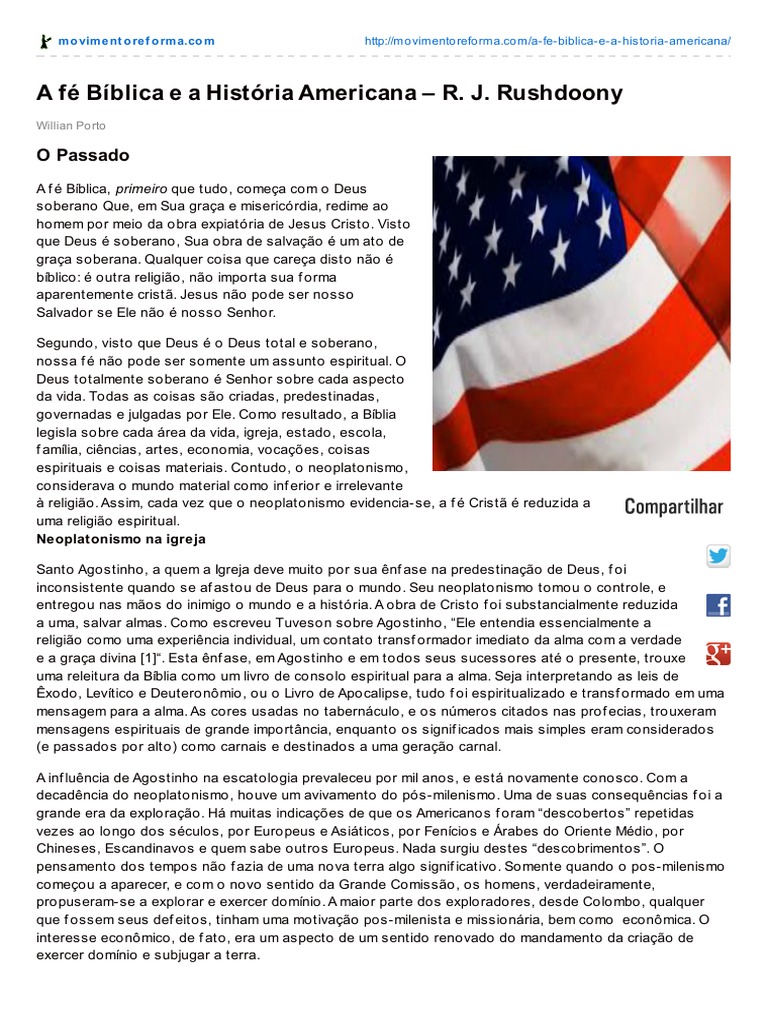 Artigos Completos - R. J. Rushdoony - A Fé Bíblica e A História ...