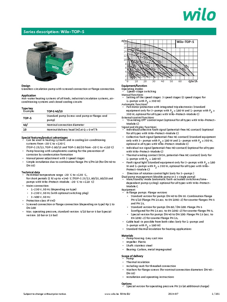Wilo TOP S | Download Free PDF | Pump | Mains Electricity