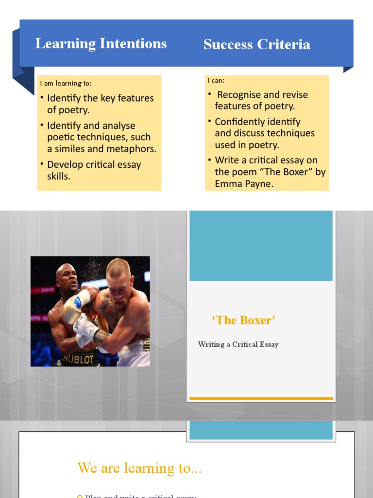The Boxer Poetry Lesson 7 (1) Da | PDF