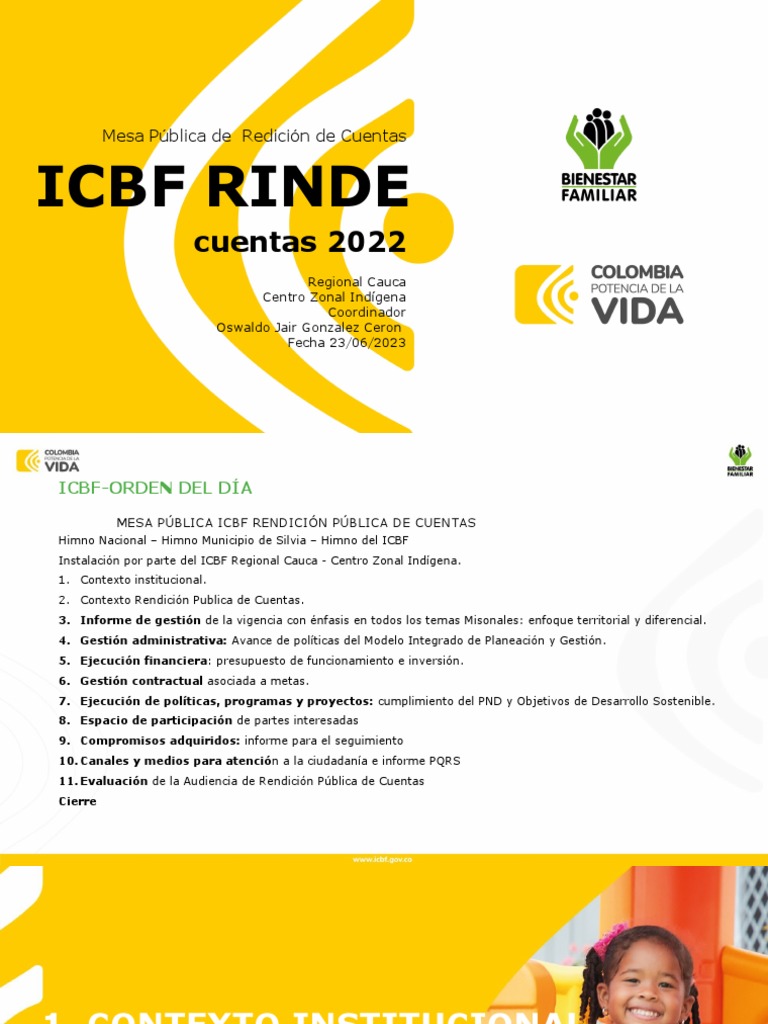 Presentacion MESA PUBLICA ICBF CZ INDIGENA 2022 CORRECION | PDF