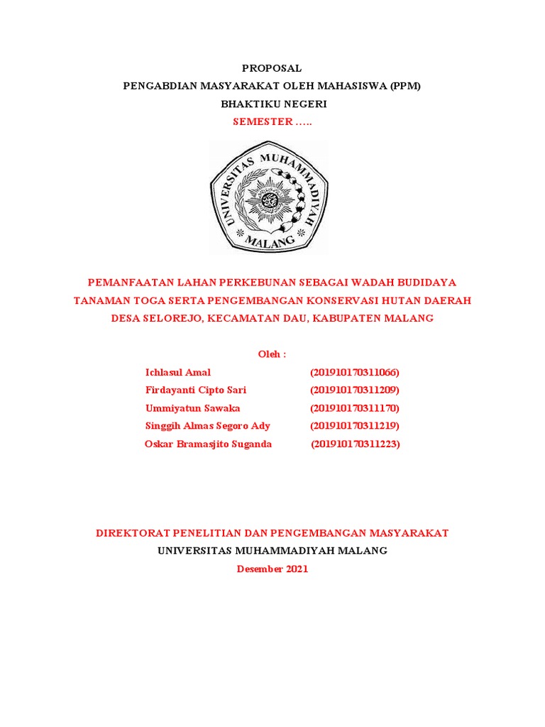 Proposal PMM Desa Selorejo, Dau, Malang, Kelompok 48 Gelombang 18 ...
