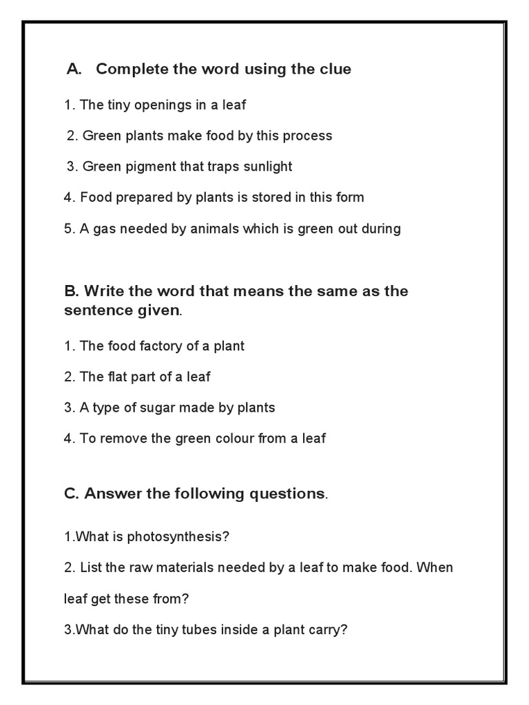 Class Amu Class 4 Chapter 1 Science | PDF