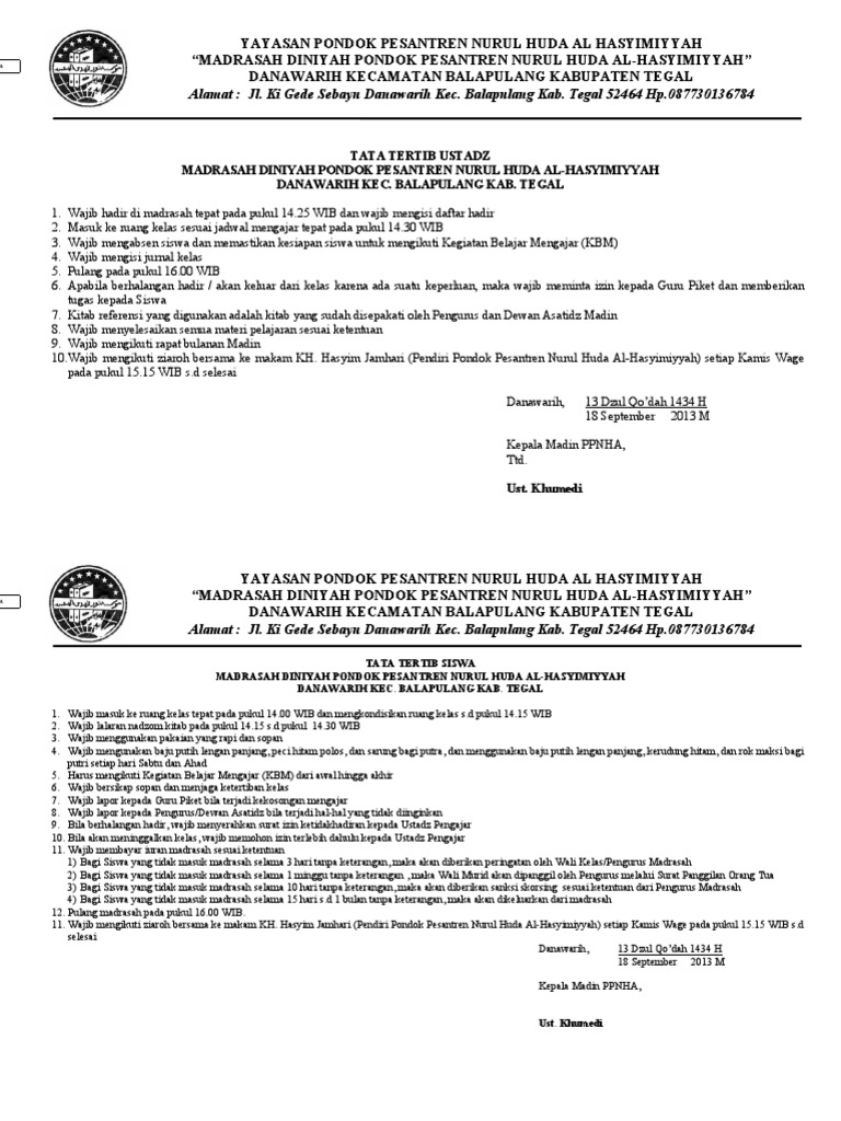 Tartib Ustadz Dan Siswa | PDF