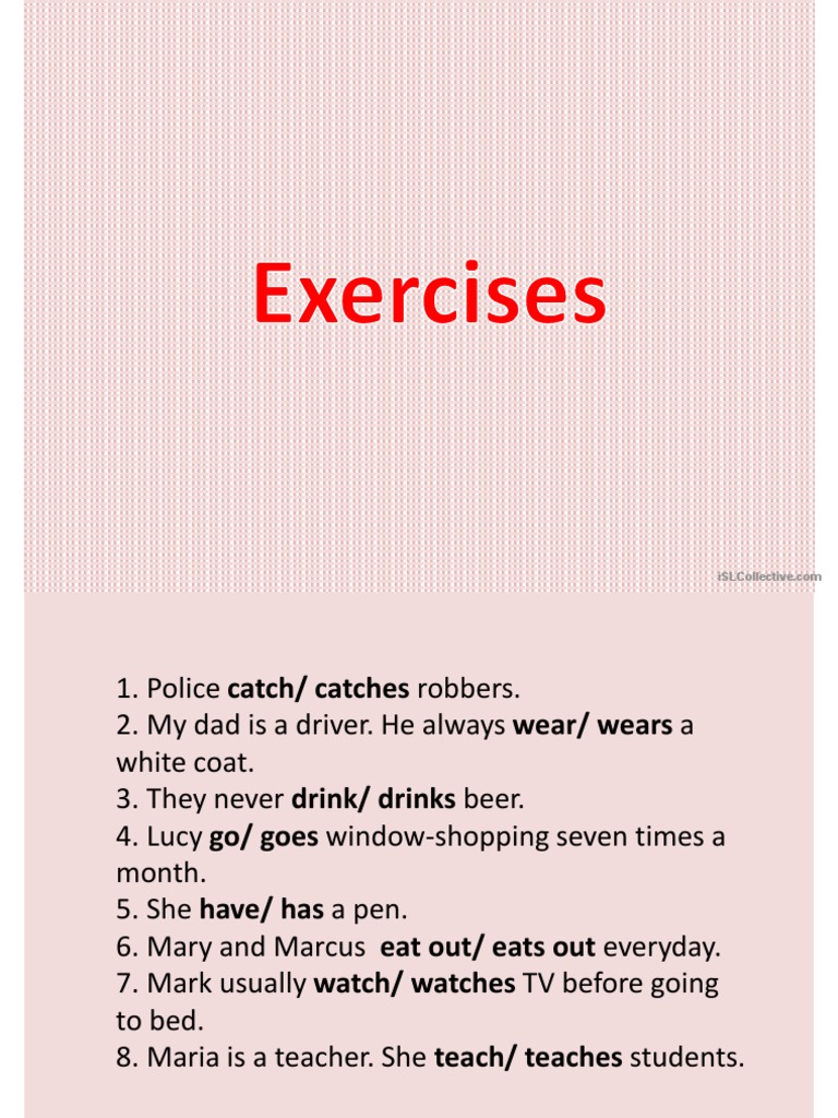 English Grammar Exercise - Basic | PDF | Eating Behaviors Of Humans | Foods