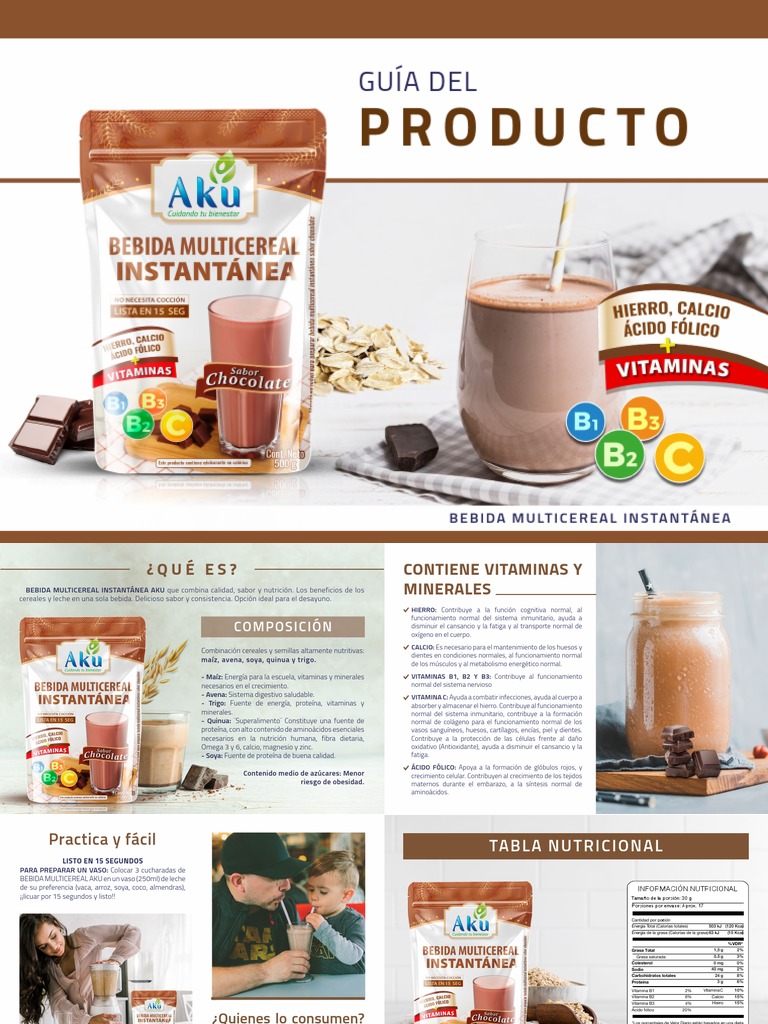 Bebida Multicereal Instantánea Aku | PDF | Nutrición | Dieta y nutrición
