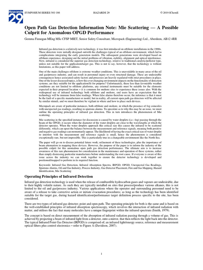 Finnegan2019 - Open Path Gas Detection Information Note | PDF ...