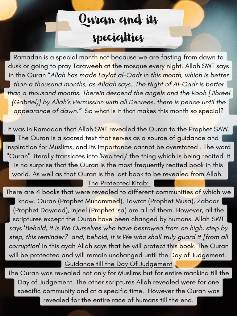 Quran Essay | PDF | Quran | Islam