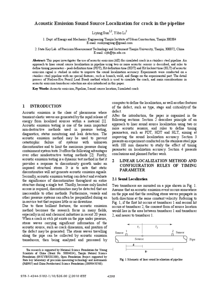 Acoustic Emission in Pipeline Testing | PDF | Acoustics ...