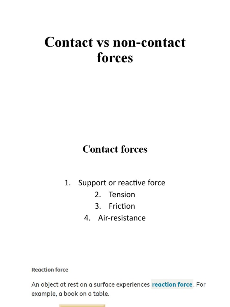 Contact Vs Non-Contact Forces | PDF | Science & Mathematics