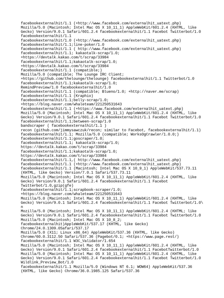 User Agents Facebook Moderation 3 | PDF | Safari (Web Browser) | Mac Os
