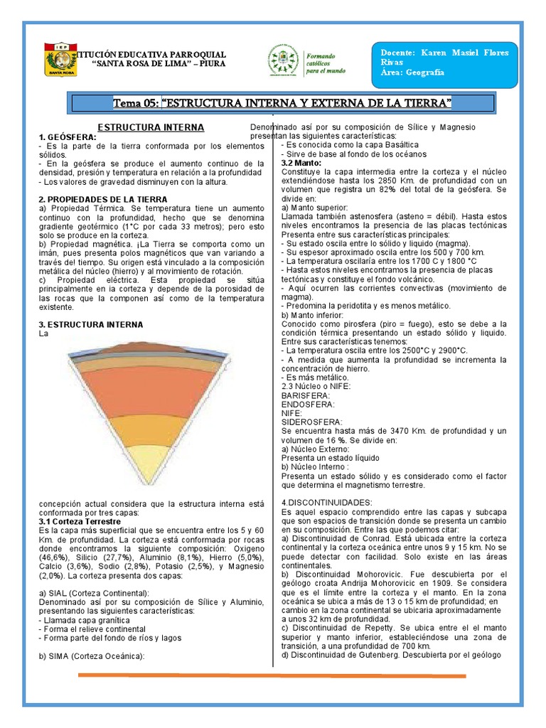 Estructura Interna de la Tierra | PDF | Roca (geología) | Roca ígnea