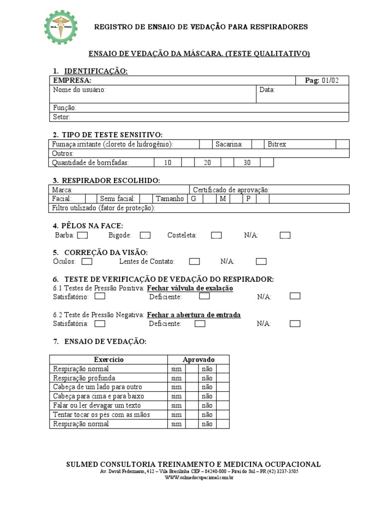 Formulario de Testes PPR | PDF