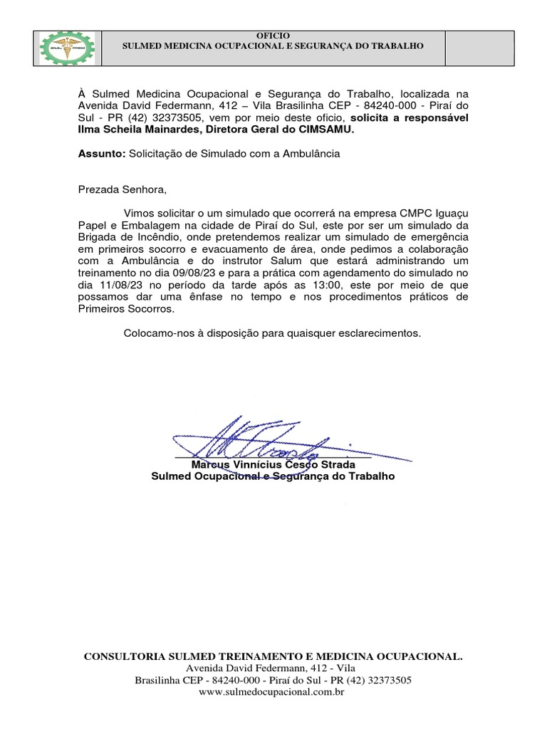 Oficio Simulado CMPC | PDF | Carreira e Crescimento | Negócios