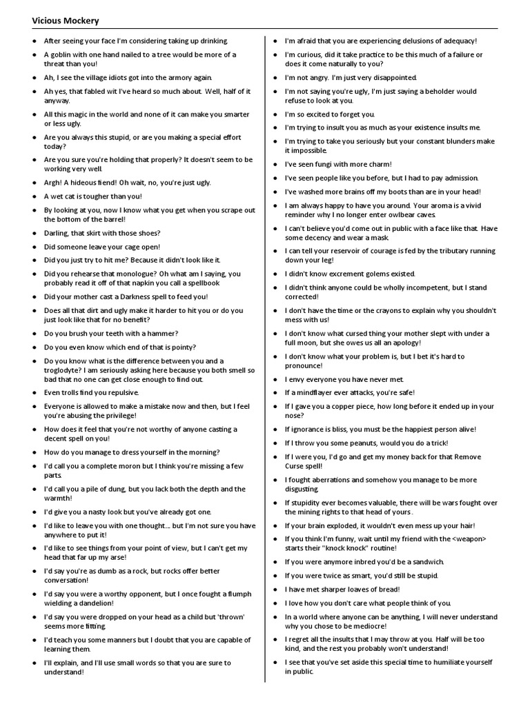 Vicious Mockery | PDF