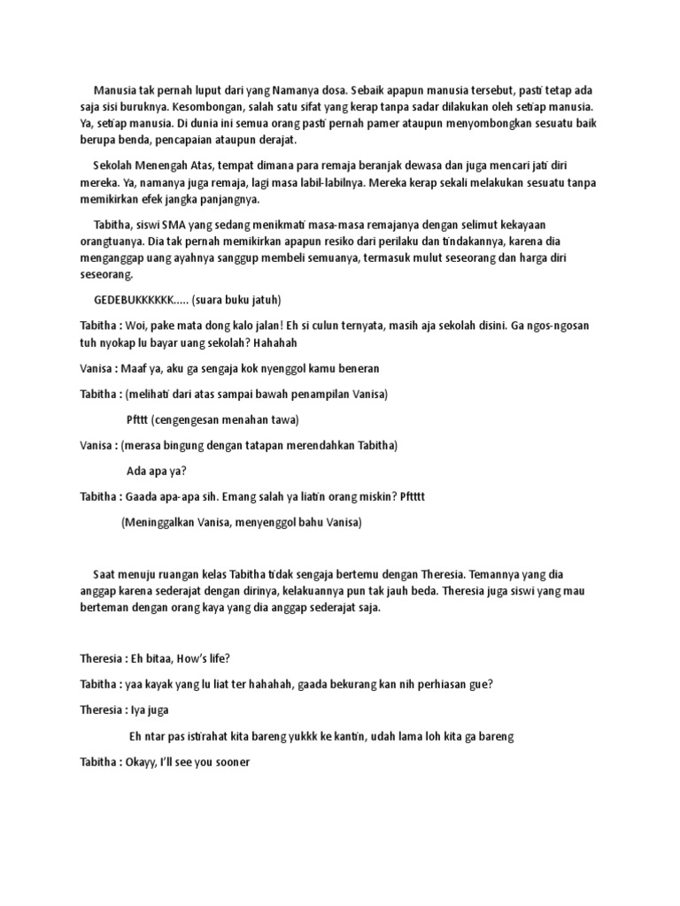 Dialog Tabitha - Theresia | PDF | Seni & Disiplin Bahasa