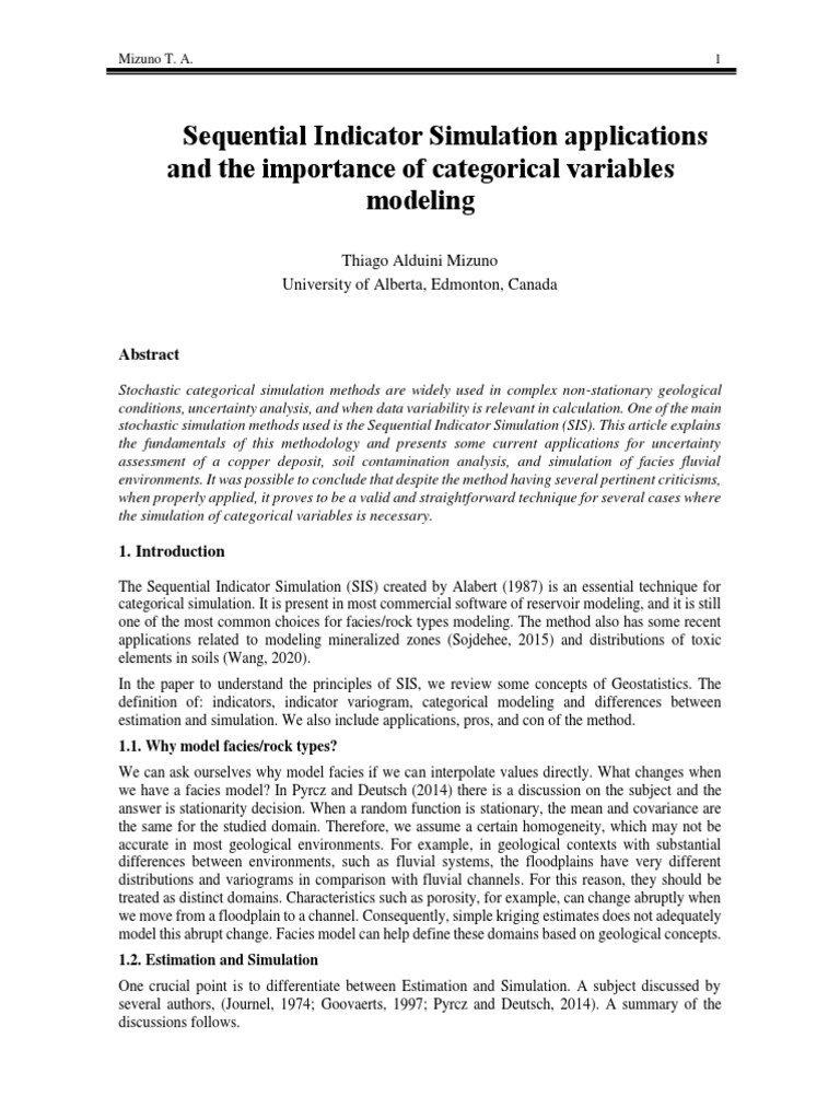 Term Paper SIS Mizuno ID 1745441 | PDF | Variance | Simulation