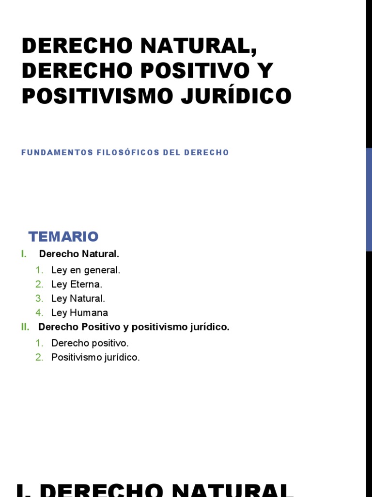 03 Derecho Natural, Derecho Positivo y Positivismo Jurídico | PDF | La Ley natural | Legislación