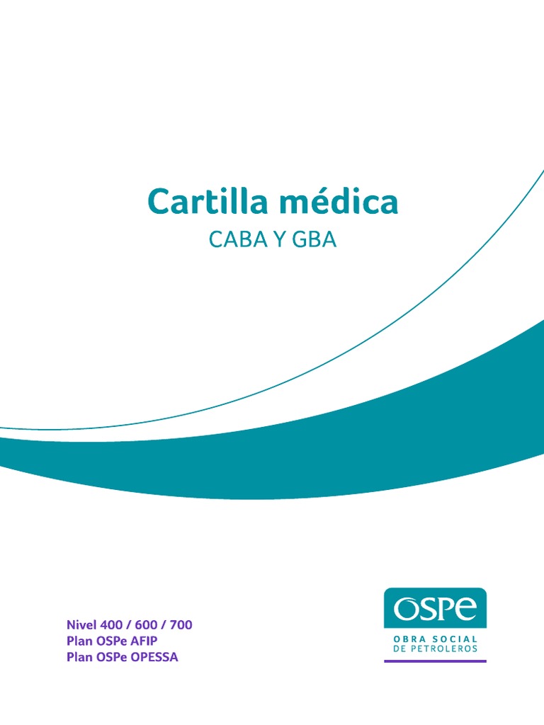 Cartilla Médica OSPe CABA y GBA | PDF | Medicamentos con receta | Invalidez
