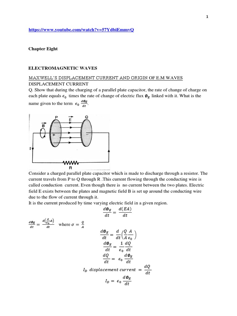 Maxwell's Displacement Current | PDF | Electromagnetic Radiation | Waves