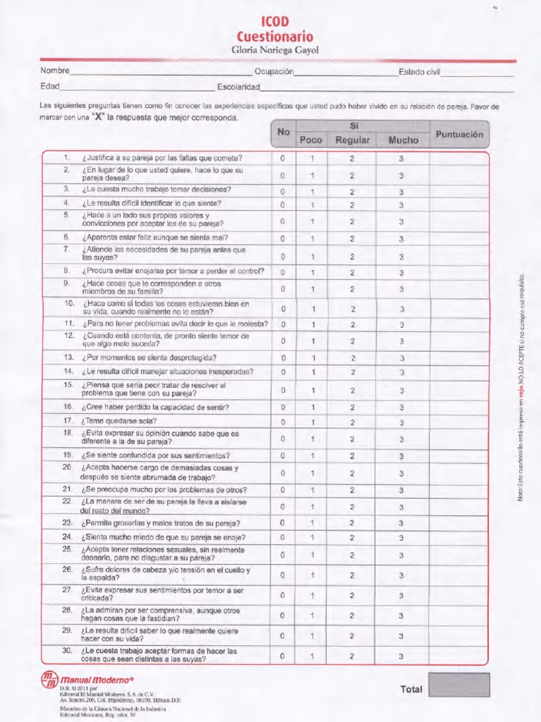 Icod Cuestionario | PDF