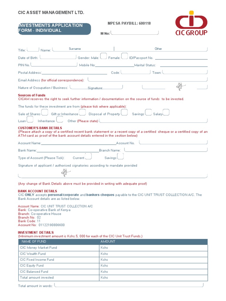 Investments Application Form - Individual Ed | PDF | Banks | Cheque