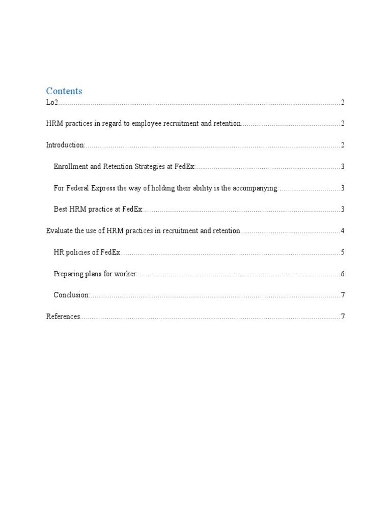 Fedex | PDF | Human Resource Management | Employee Retention