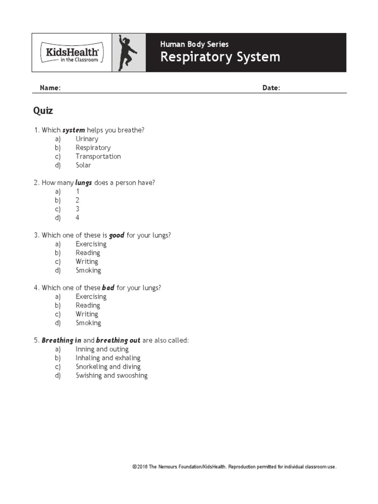 Respiratory Quiz | PDF | Career & Growth | Science & Mathematics