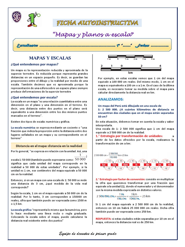 Ficha Instructiva Sem24 Mapas y Planos A Escala | PDF | Mapa | Metrología