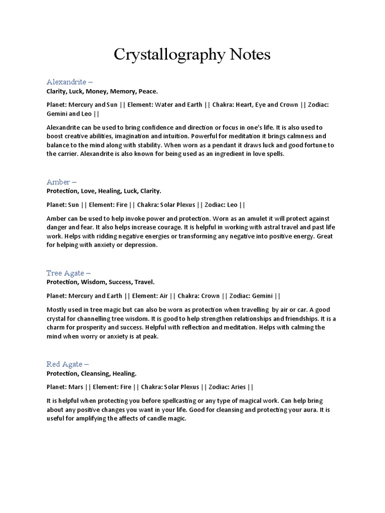 Crystallography Notes | PDF | Planets In Astrology