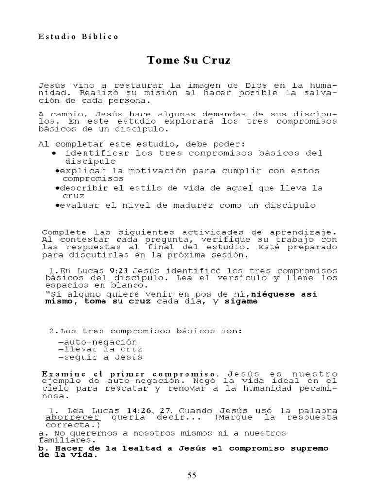 Estudio Bíblico Tome Su Cruz | PDF | Jesús | Cristo (título)