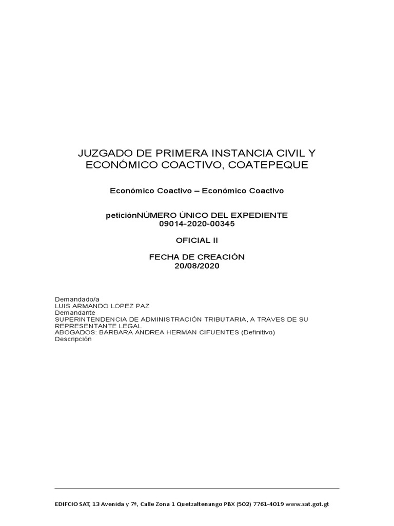 Expediente Fenecido Final | PDF | Guatemala | Demanda judicial