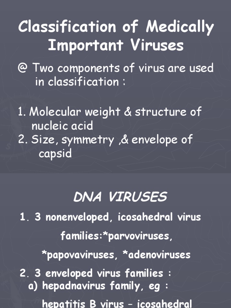 Classification of Medically Important Viruses | PDF | Virus | Medical ...