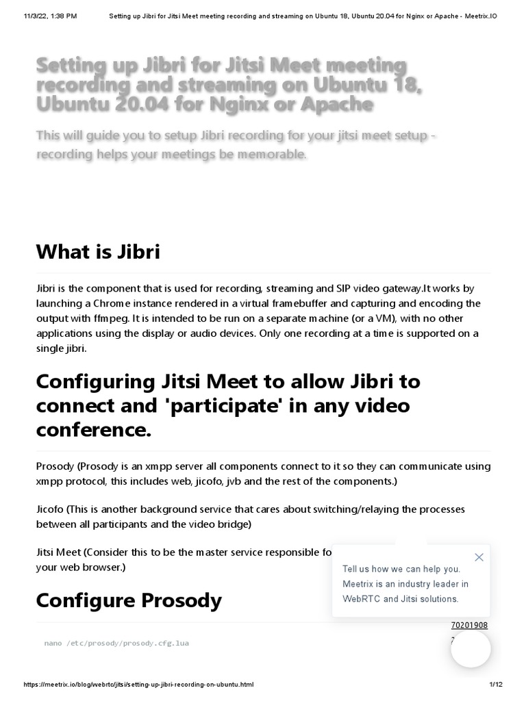 Setting Up Jibri For Jitsi Meet Meeting Recording and Streaming On ... Setting Up Jibri For Jitsi Meet Meeting Recording and Streaming On ...