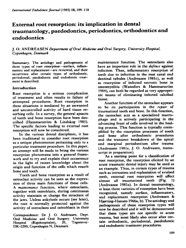 External Replacement Root Resorption Insights | PDF | Periodontology ...