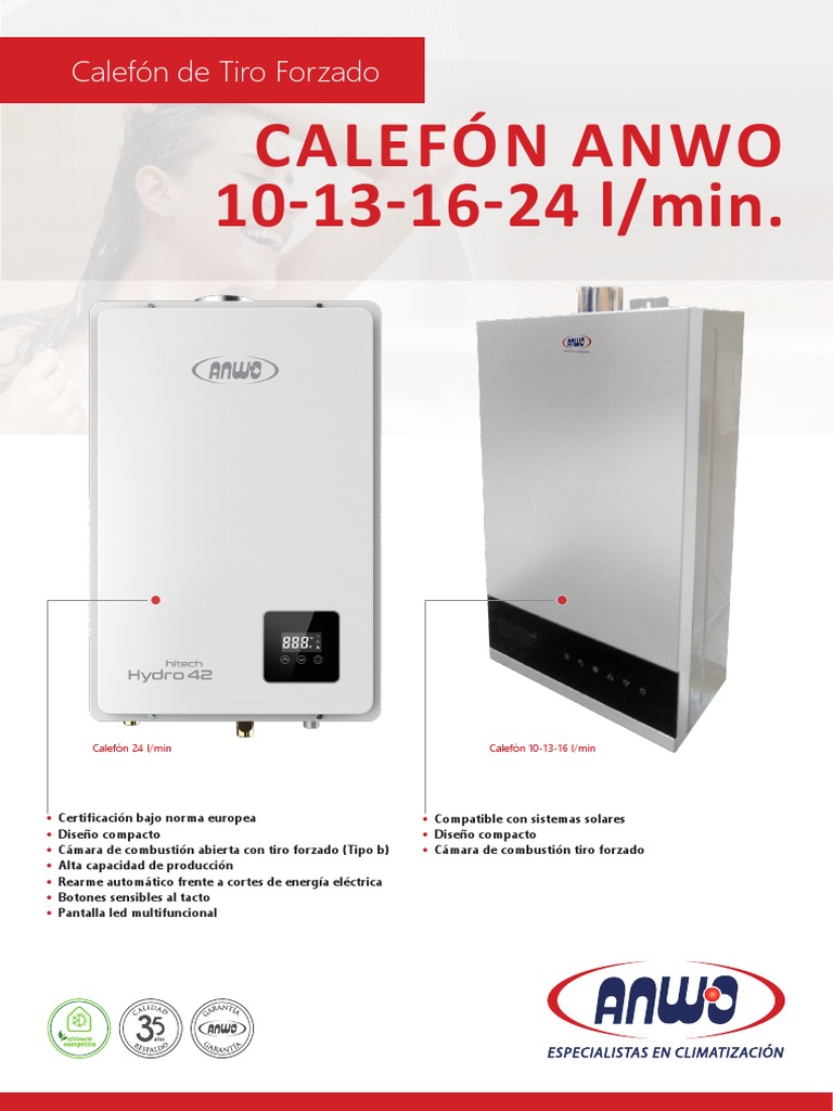 Ficha - de - Producto - Calefon Anwo | PDF | Cantidades fisicas ...