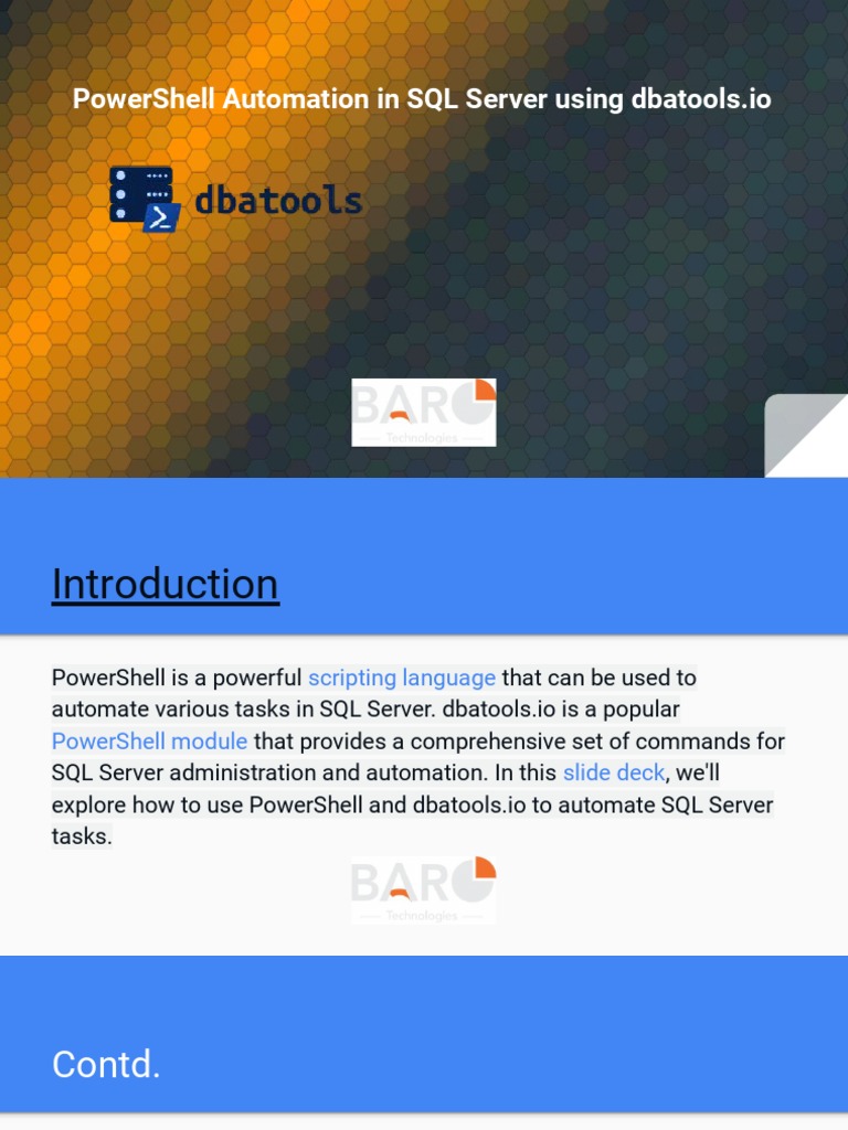 Powershell Automation In Sql Server Using Dbatools Io Pdf Computing Platforms Software