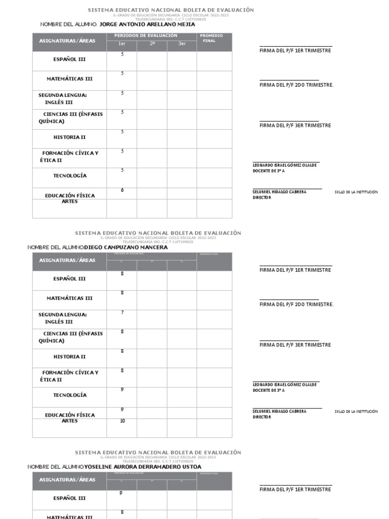 BOLETAS | PDF | Maestros | Educación Secundaria