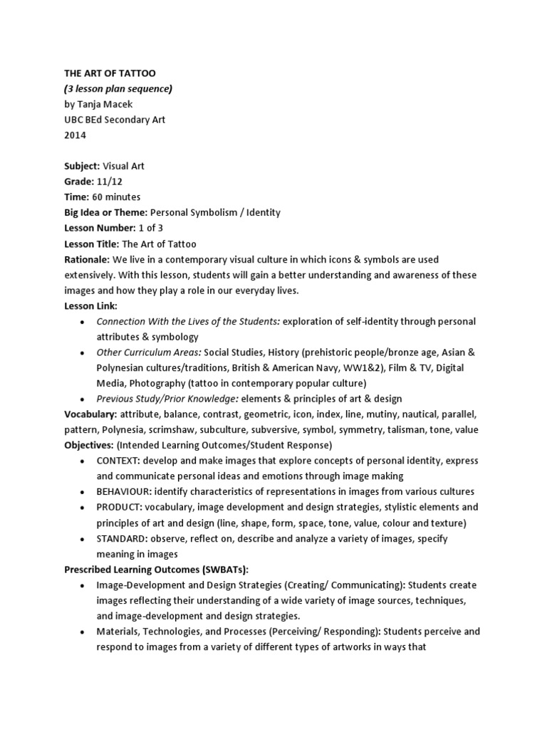 Tattoo-3-Lesson-Plan-Sequence | PDF