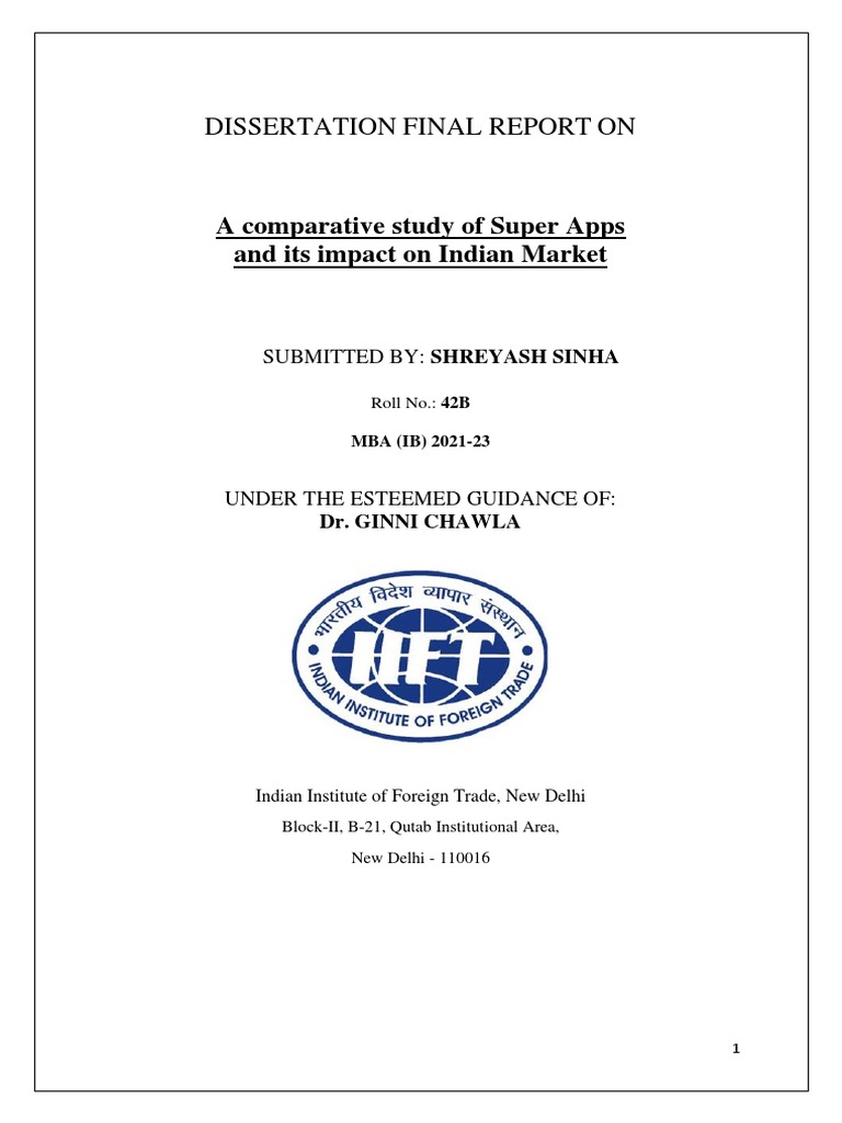 Shreyash Sinha - 42B - Dissertation Final | PDF | We Chat | Mobile App