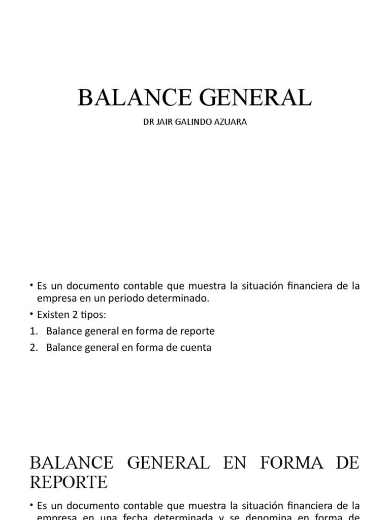 Balance General | PDF | Contabilidad | Hoja de balance