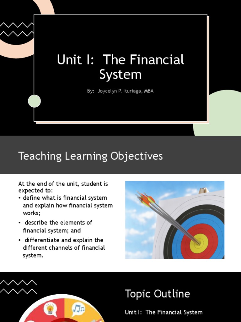 1 Moduel+1 Unit+I the+Financial+System | PDF | Financial Markets ...