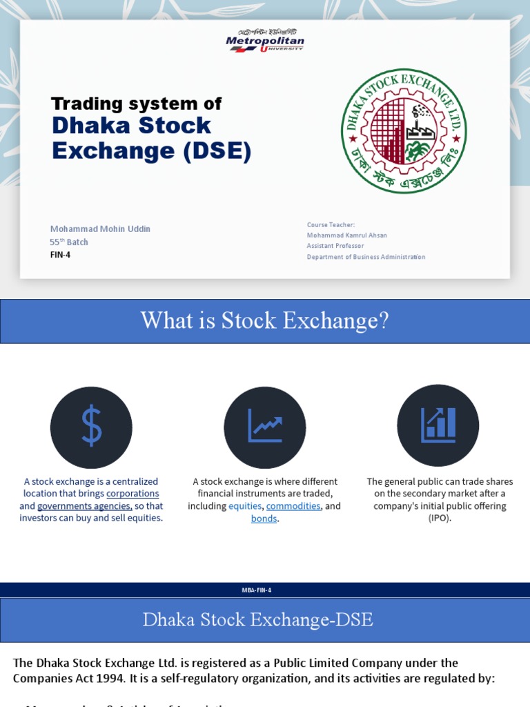 Overview of Dhaka Stock Exchange (DSE) | PDF