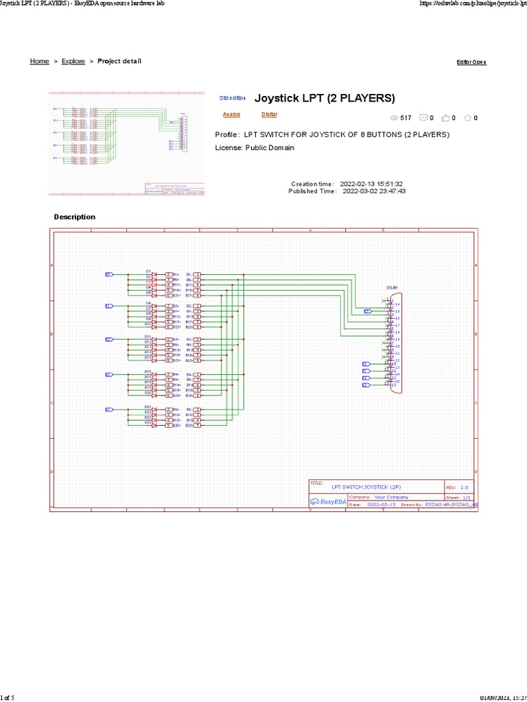 Joystick LPT (2 PLAYERS) - EasyEDA Open Source Hardware Lab | PDF