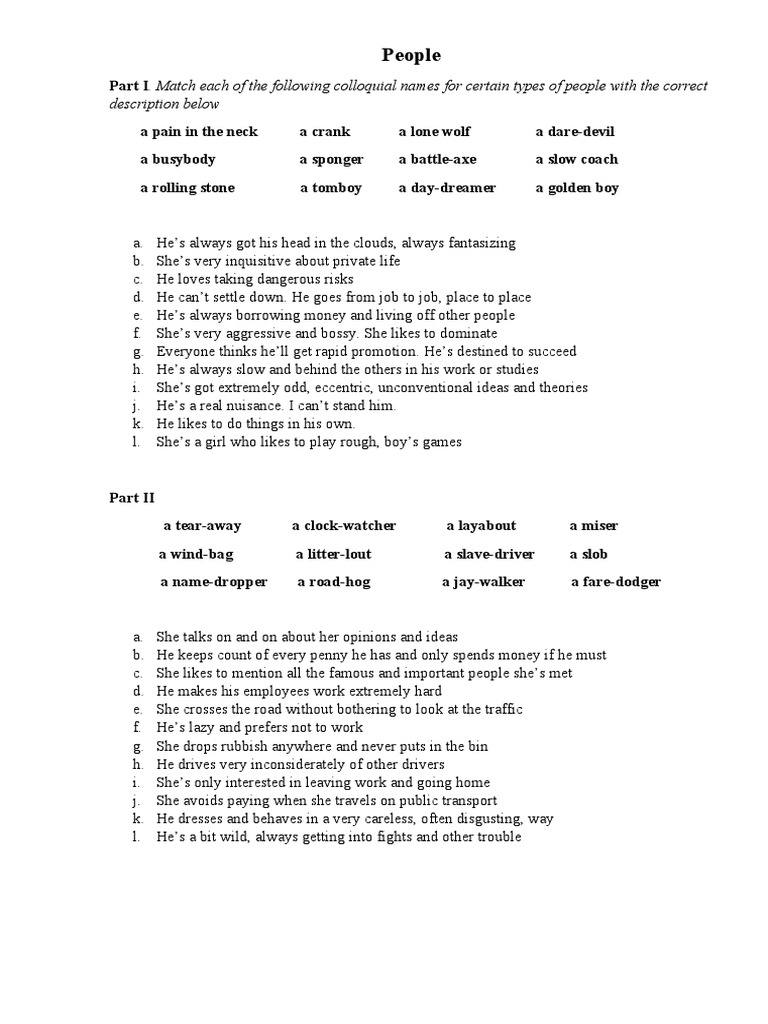 Colloquial Names for People Explained | PDF