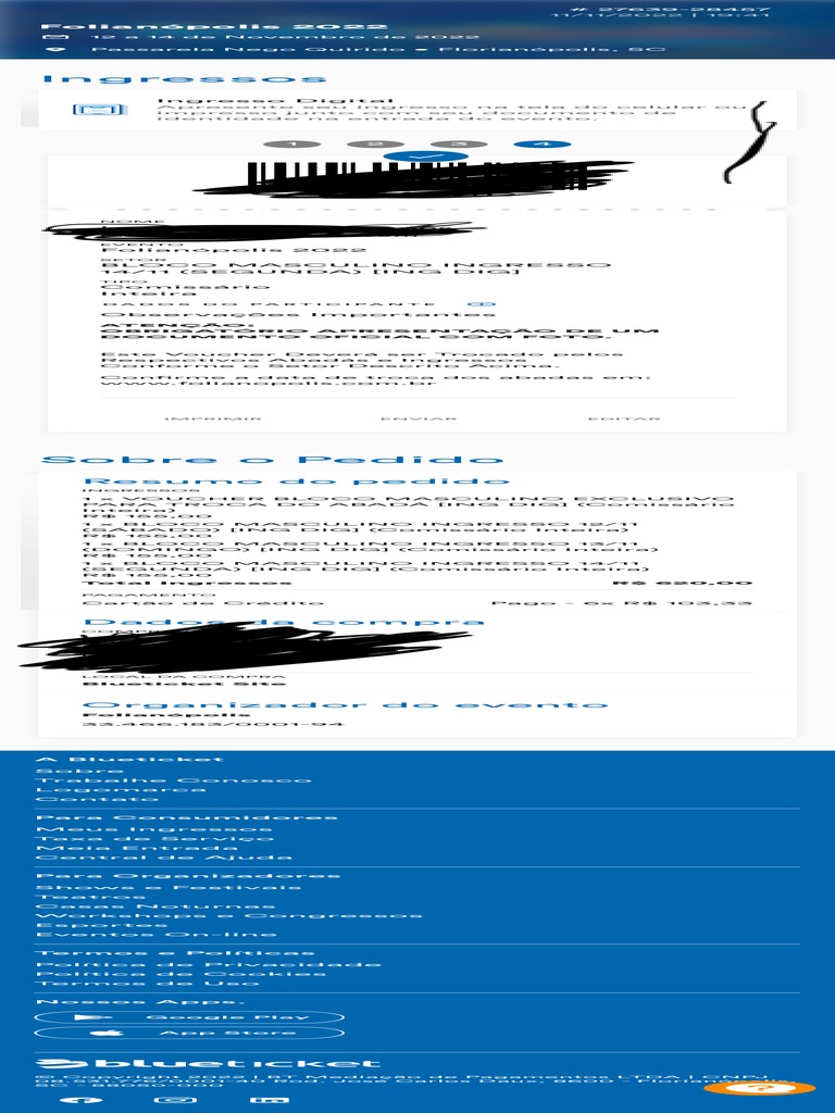 Blueticket - Meus Ingressos | PDF | Cupom | Aplicativo para celular