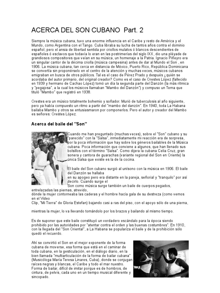 Acerca Del Son Cubano Part2 | PDF | Cuba | Estilos de música ...